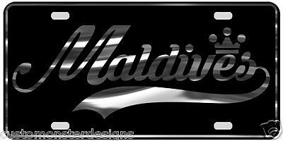 Maldives License Plate All Mirror Plate & Chrome and Regular Vinyl ...