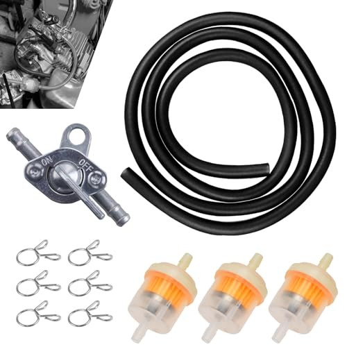 1 PC Car Fuel Switch Filter Hose Clamp Kit, Flexible Fuel Pipe + Fuel ...