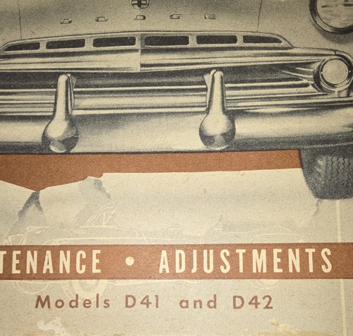 owner's manual for the 1951 Dodge D41 and D42 models | eBay