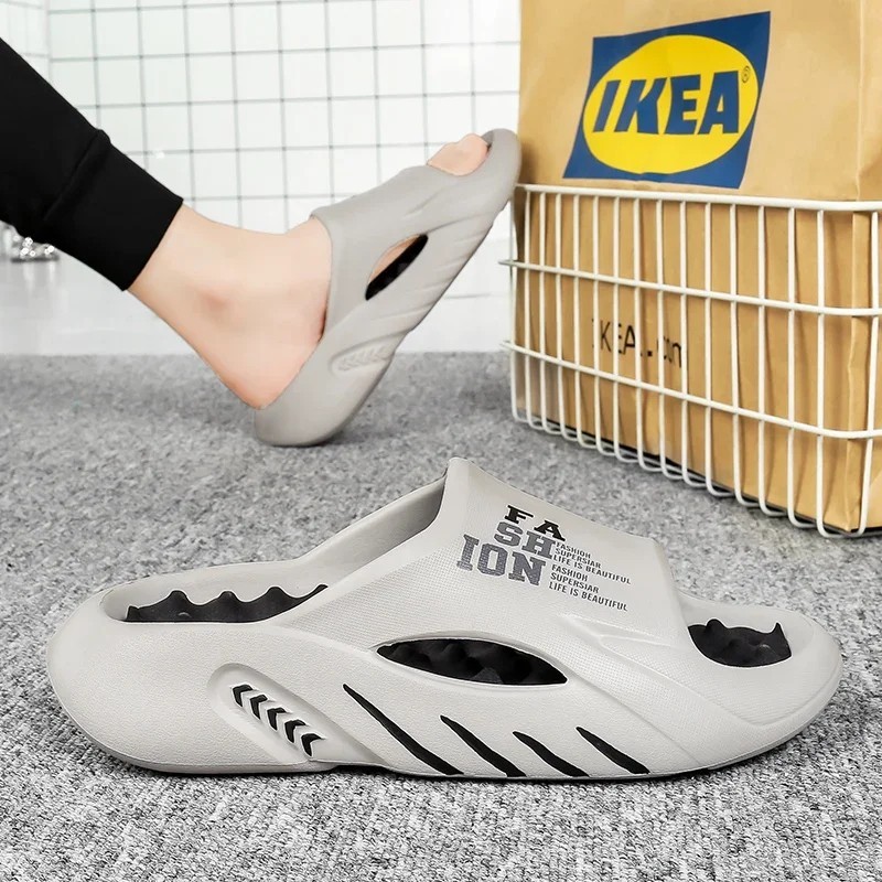 New Summer Men Massage Slippers Sandals Casual Beach Shoes Soft Gym ...