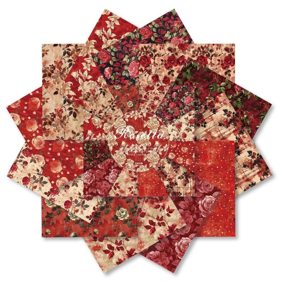 24Pcs Rose Bloom Flowers Paper Pad Scrapbooking Album Card Making ...