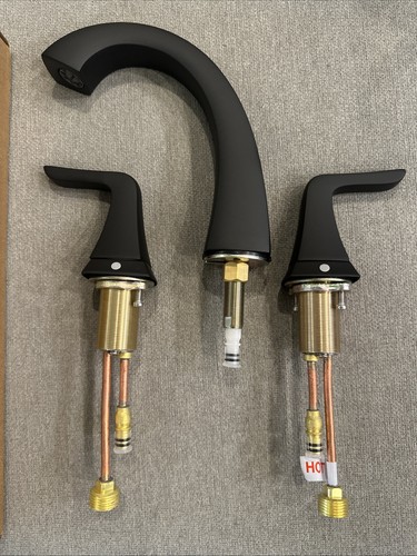 Hot Cold Mixer Taps RV Kitchen Bathroom Sink Faucet Double Handle Matte ...