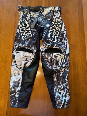 ANSWER RIDING ION BREEZE MOTOCROSS PANTS ADULT SIZE 28 BLACK/WHITE | eBay