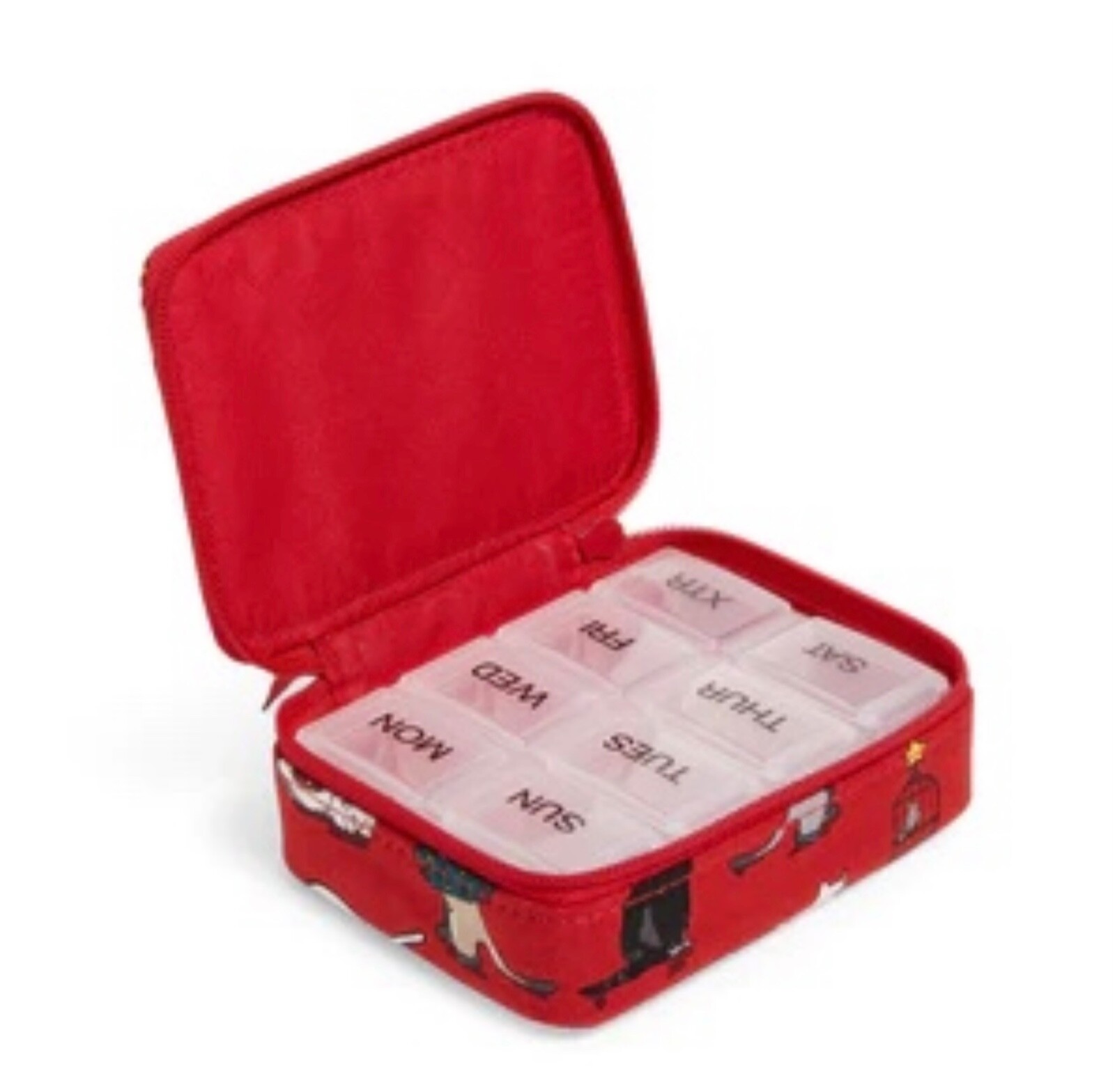 Vera Bradley Factory Style Travel Pill Case Pill Box in Holiday Cats ...