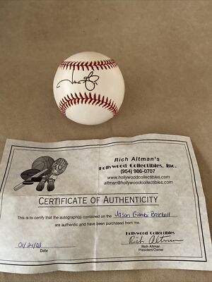 Jason Giambi Autographed Rawlings Baseball Hollywood Collectibles COA ...