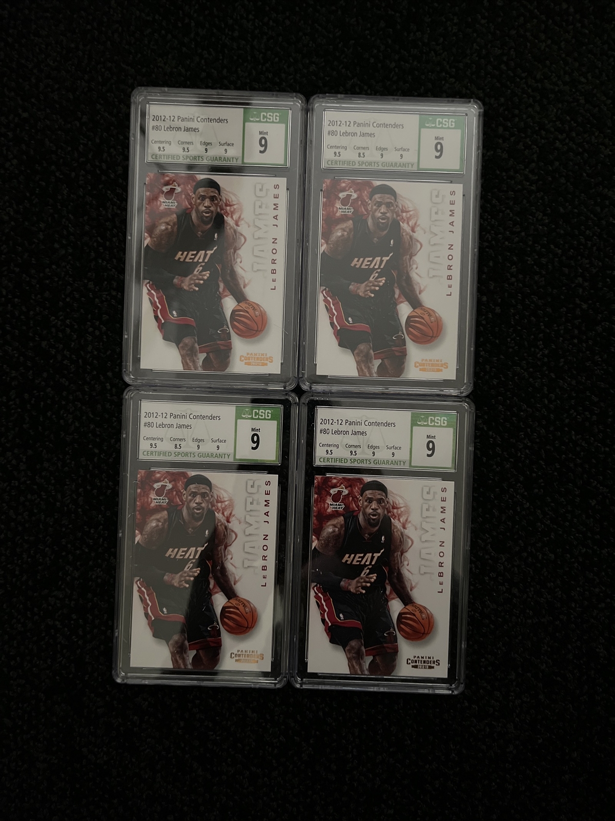 2012-13 Panini Contenders #80 LeBron James CSG 9 Set of 4 | eBay