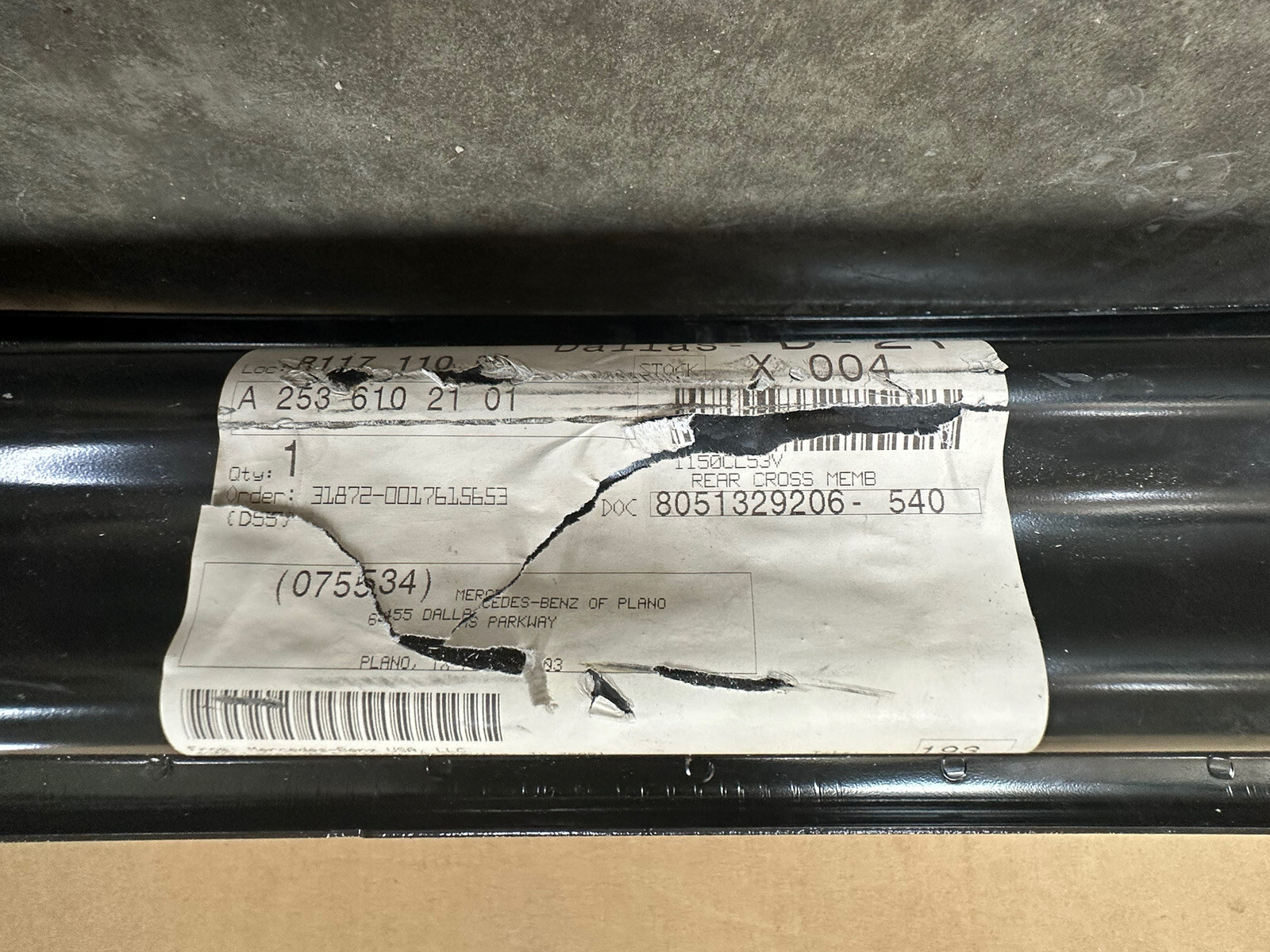 2017 MERCEDES BENZ GLC X253 RHD Rear Reinforcement Impact Bar OEM ...