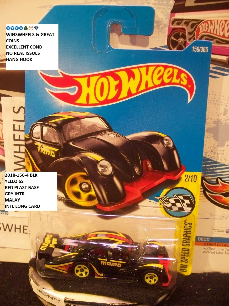 2018 HOT WHEELS #156-4 VOLKSWAGEN KAFER RACER BLAK YELO5SP💰😍💎 INTL LONGCA | eBay