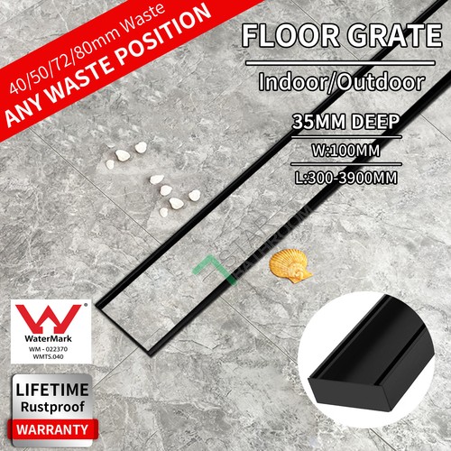300-3900mm Shower Grate Smart Tile Insert Floor Waste Drain 40/50/72 ...