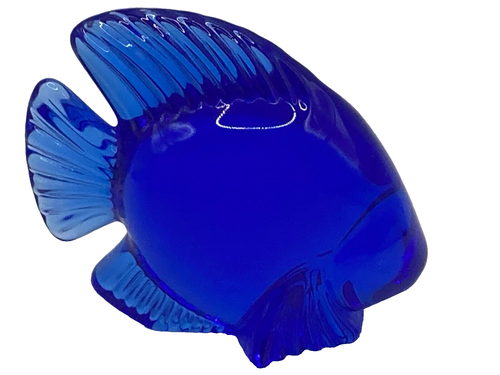 Fish Crystal Glass Vintage Daum France Blue 3" x 3" Signed Boxed | eBay