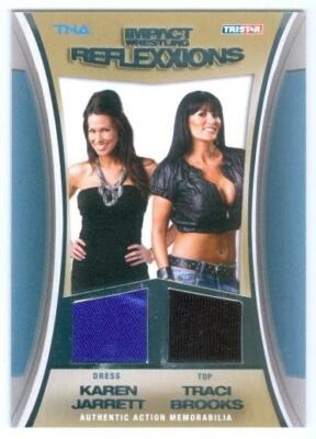 TRACI BROOKS & KAREN JARRETT "DUAL MEMORABILIA CARD /199" TNA ...