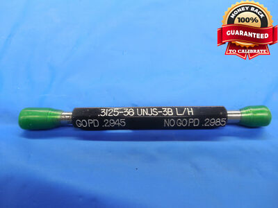 5/16 36 UNJS 3B LEFT HAND THREAD PLUG GAGE .3125 GO NO GO P.D.'S ...