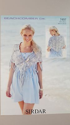Sirdar Knitting Pattern #7497 Ladies Shawl to Knit in Beachcomber DK ...