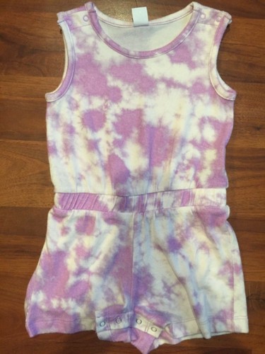 2 3 4 T BABY GAP Purple tie dye SOFT SPUN Tank Romper Toddler Girl NWT ...