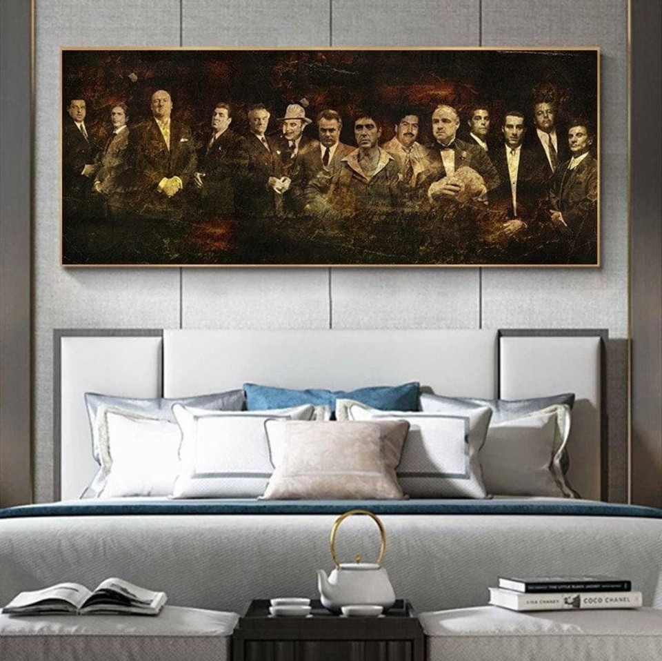 Gangster Wall Art Canvas mob boss Gangster Painting Modern Wall Decor ...