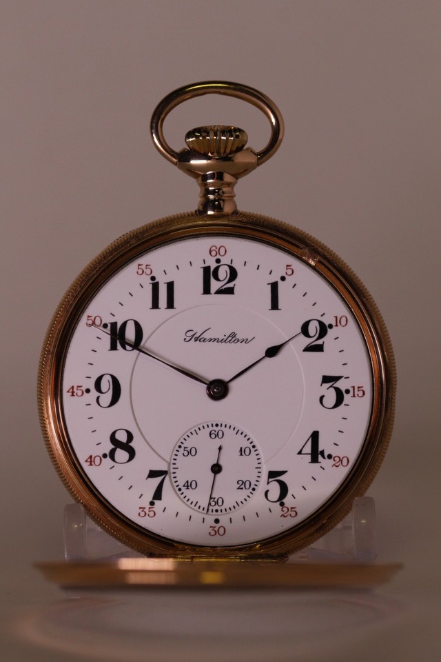 Rare RR Grade RailRoad Hamilton 970 Pocket Watch 21j Stunning 14K Solid ...