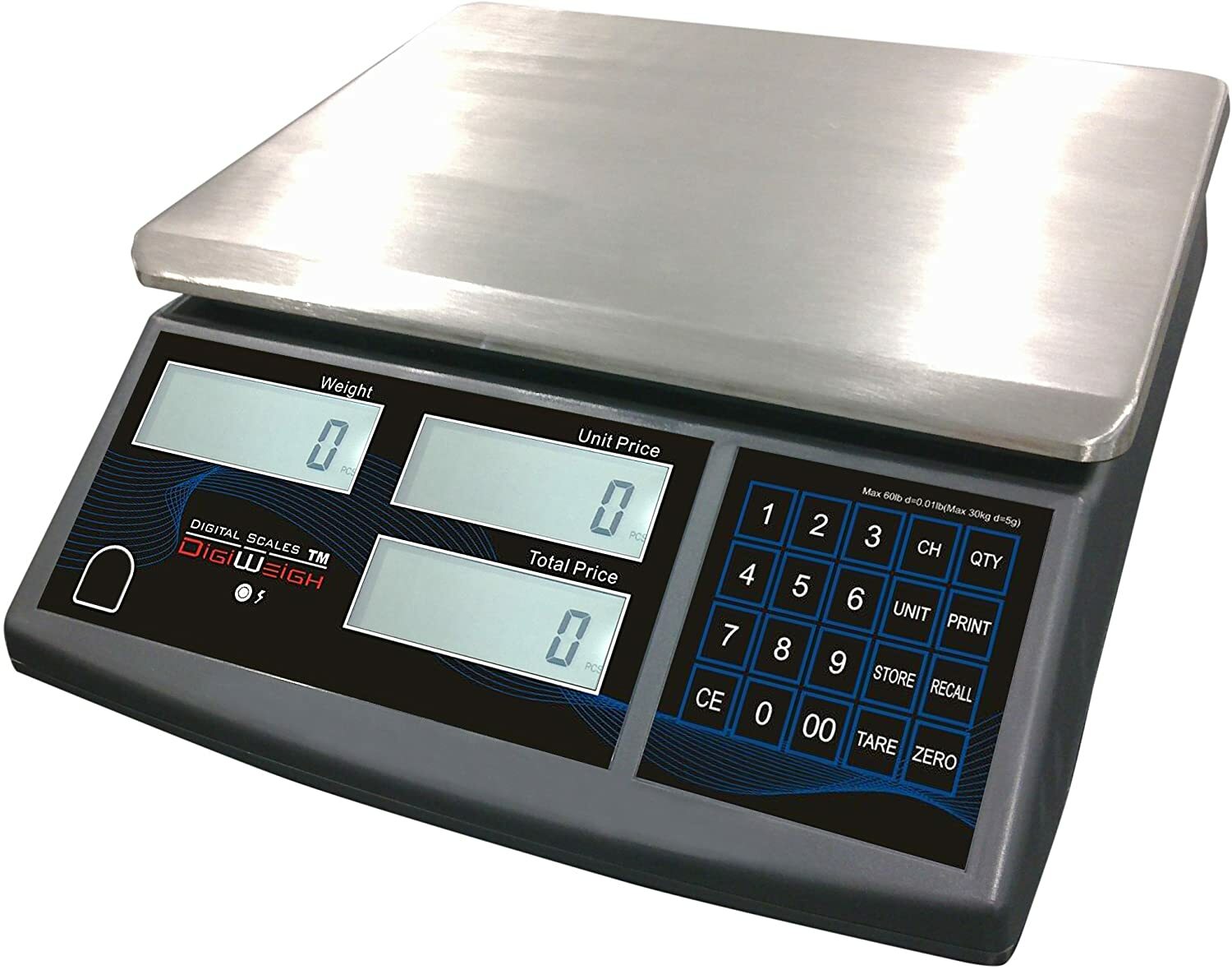 Price Computing / Digital Retail Scale 60 lb x .02 lb NTEP (Legal for ...