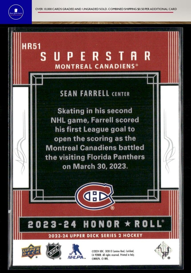 2023-24 Upper Deck Sean Farrell #HR51 | eBay