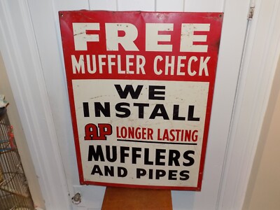 Vintage 1959 AP Muffler and Pipes Heavy Metal Sign | eBay