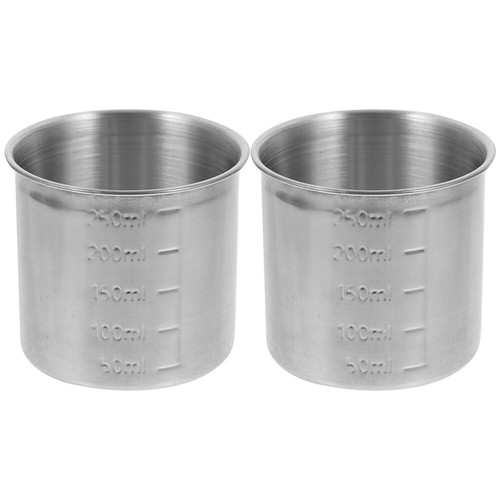2 Pcs Stainless Steel Measuring Cup Measurement Kitchen Spoon Cooking ...