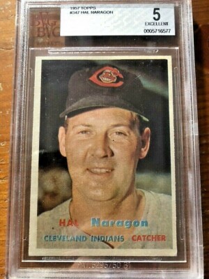 1957 Topps Baseball Card #347 Hal Naragon BVG 5 | eBay