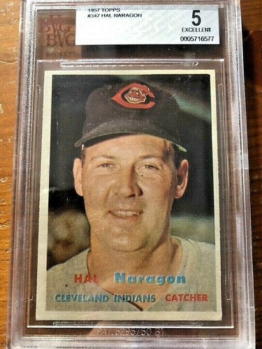 1957 Topps Baseball Card #347 Hal Naragon BVG 5 | eBay
