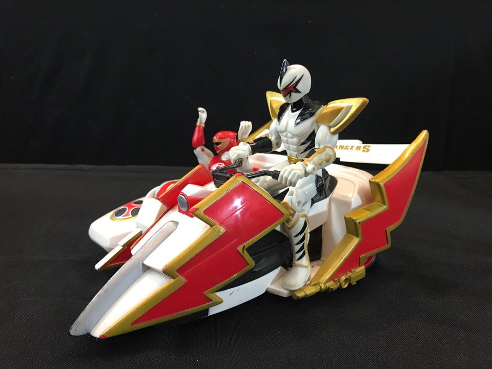 Bandai Brand White Power Rangers Motor Cycle with Sidecar 2002 With ...
