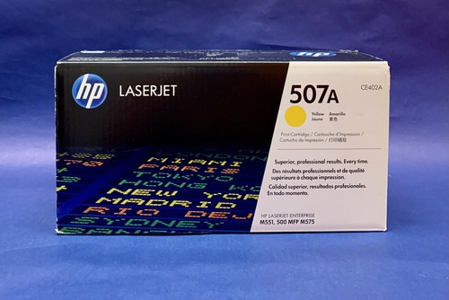 GENUINE HP 507A YELLOW TONER CE402A FACTORY SEALED BOX COLOR LASER M551 ...