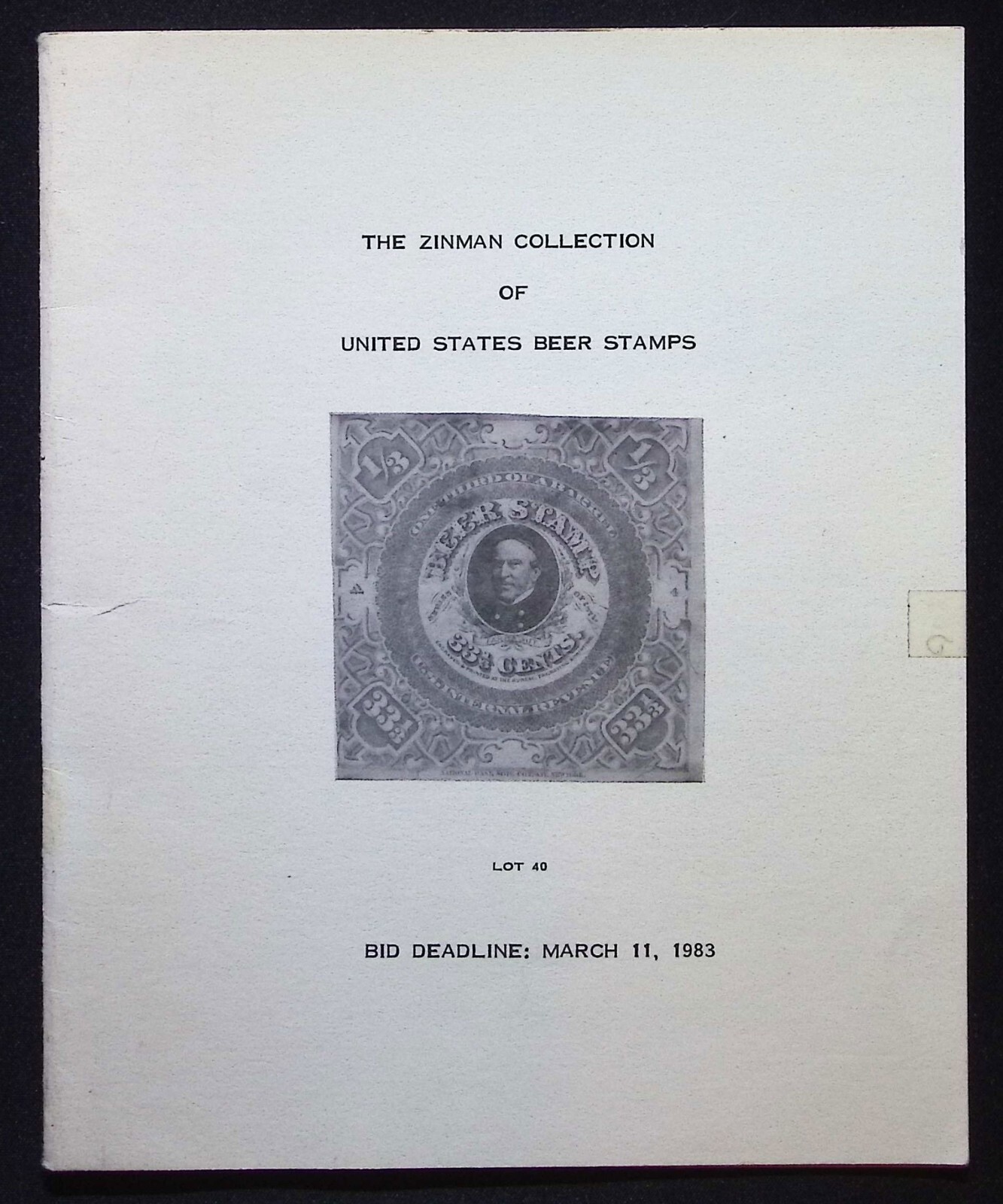 The Zinman Collection of United States Beer Stamps - March 11, 1983 | eBay