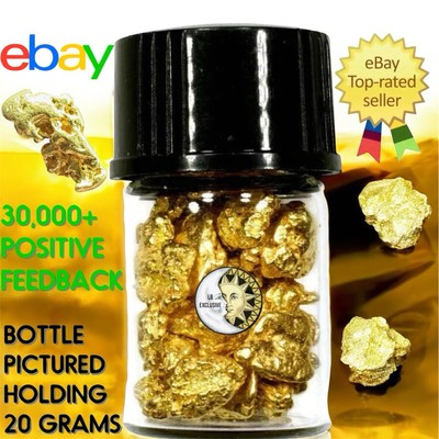 1.000+ GRAMS ALASKAN NATURAL PURE GOLD NUGGETS #6 MESH W BOTTLE (#B60 ...