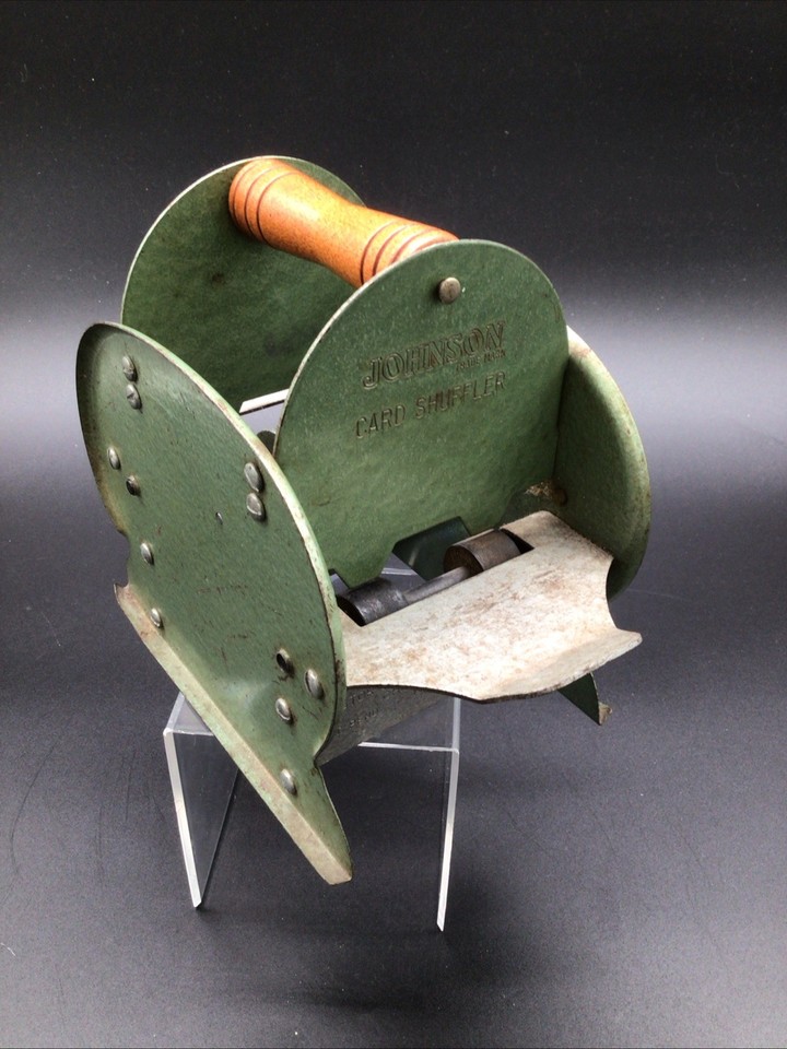 Vintage Nestor Johnson Pressed Metal Hand Crank Card Shuffler | eBay