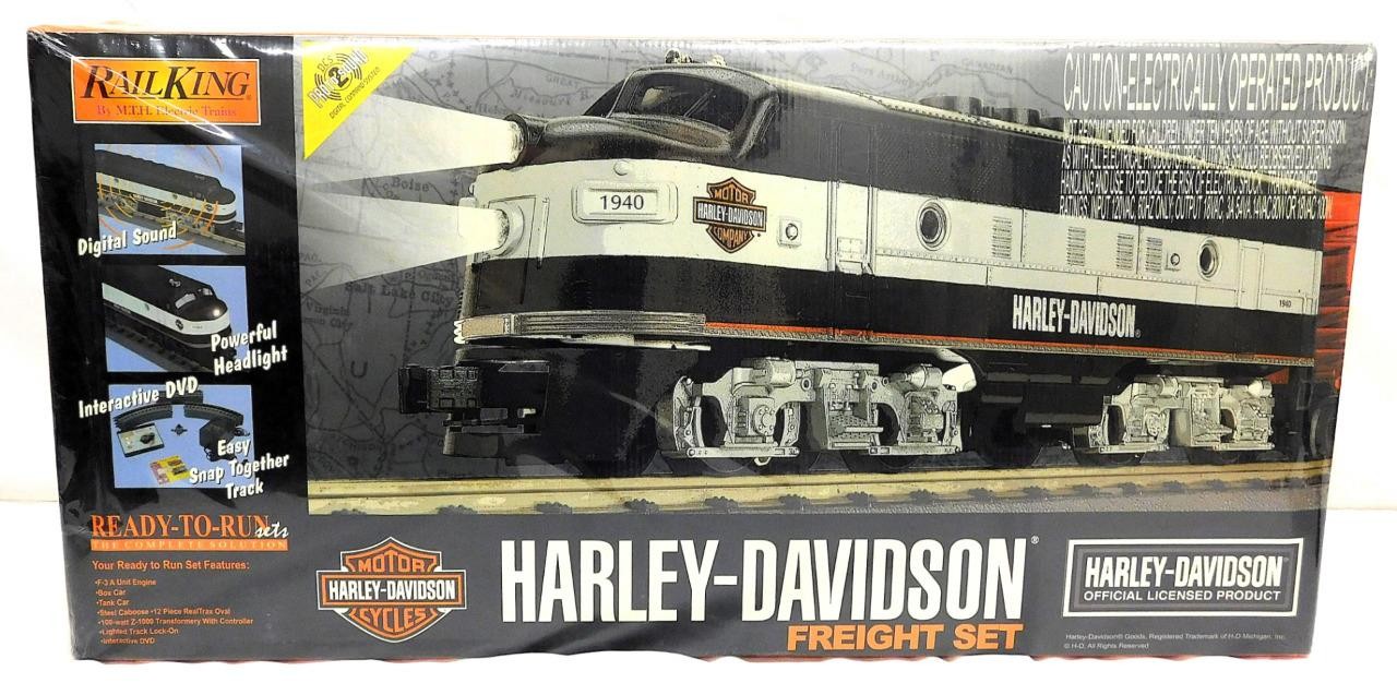 SEALED MTH Trains 30- 4120-1 HARLEY DAVIDSON Diesel Freight Set w ...
