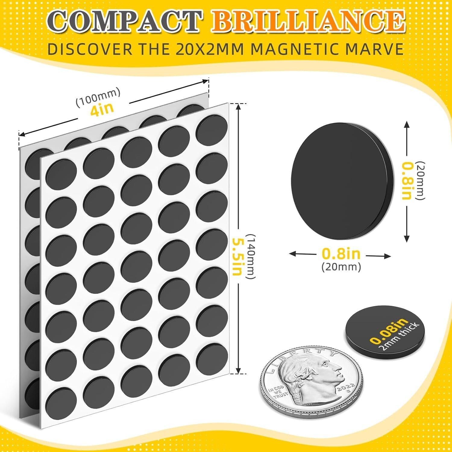 70 Round Magnet Strips with Adhesive Backing Flat Thin Magnetic Tape ...