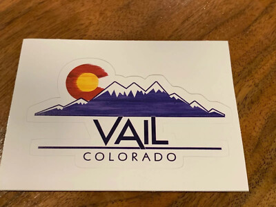 VAIL Colorado Decal Sticker Ski Skiing Hike Snowboard Mountains 4" x 2. ...