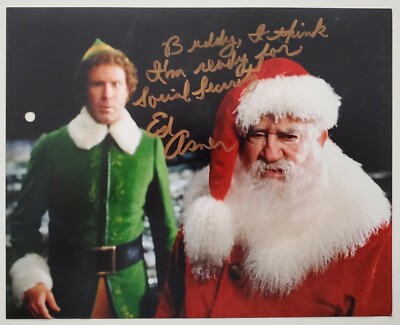 Ed Asner Signed Santa Claus 8x10 Photo Elf Actor Pixar Up Long ...