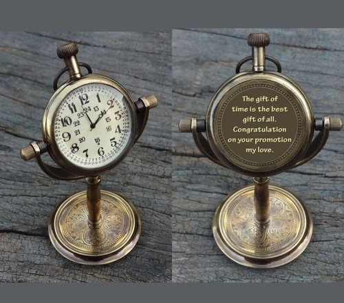 Crystal Anniversary Gift Desk Clock, 15 Tally Marks Engraved ...