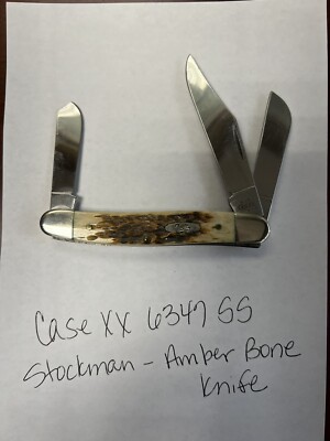 Case XX 6347 SS Stockman - Amber Bone Knife Minor Scratches on Blades ...