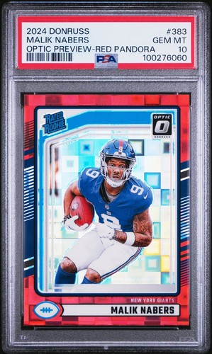 2024 PANINI DONRUSS #383 MALIK NABERS OPTIC RED PANDORA Rookie PSA 10 ...