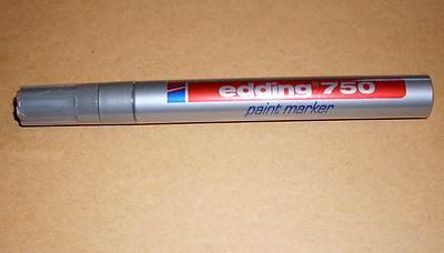 Edding 750 Lackmarker silber wasserfest 2-4 mm Rundspitze Lackstift ...