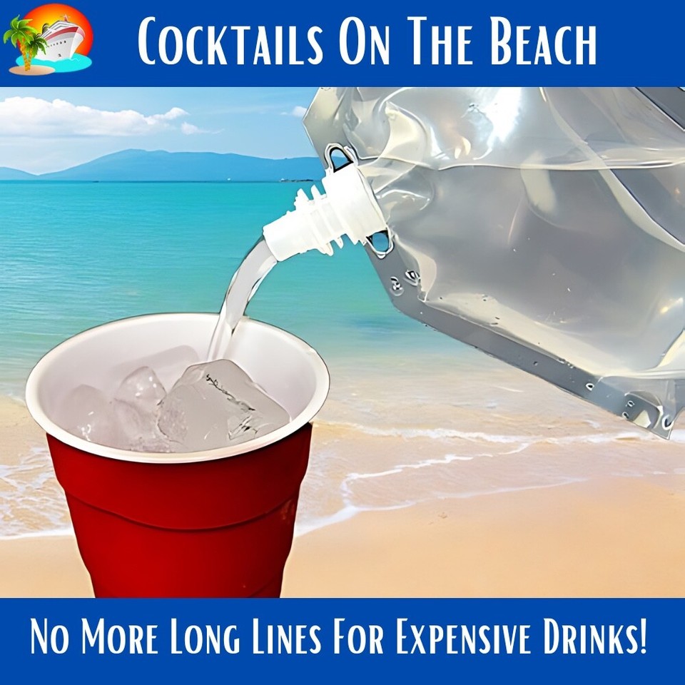 CRUISE SHIP FLASK KIT 6 Pc. 32oz RUM RUNNERS ALCOHOL LIQUOR SMUGGLE ...