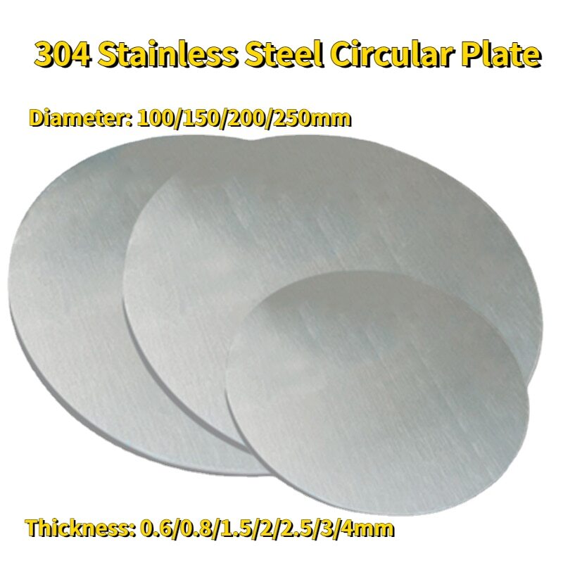 1PC 304 Stainless Steel Circular Plate Disc Metal Flat-plate Round Disk ...