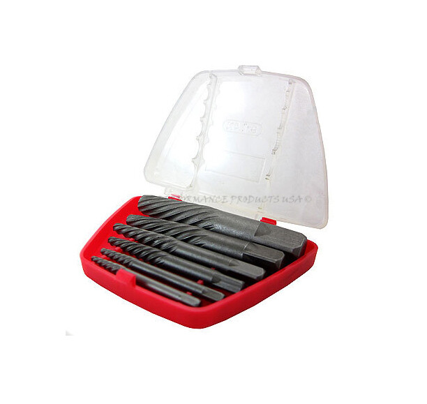 6 PC SCREW EXTRACTOR KIT SET BROKEN BOLT REMOVAL TOOL EASY EZ OUTS LAG ...