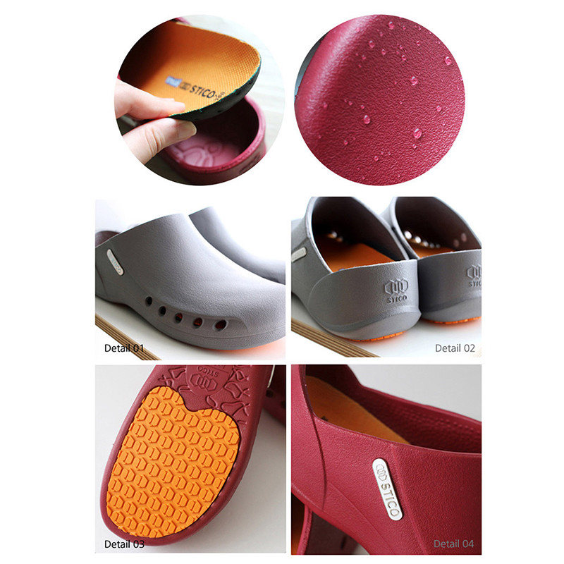 STICO Mens Chef Kitchen Slip Resistant Safety Rubber Occupational Shoes ...