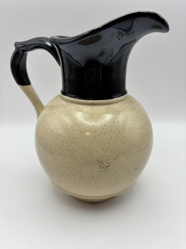 Vintage McCoy Brown & White Rose Speckled Water Beverage Pitcher # 7541 ...