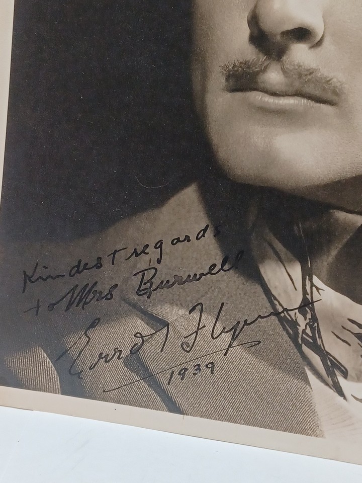 1939 Errol Flynn Signed Autograph Portrait Photo 8 x 10 Kindest Regards ...