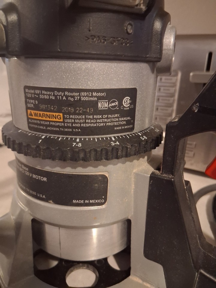 PORTER CABLE 691 6912 & 6911 D-BASE Heavy-Duty 11A Router USA / 2 BITS ...