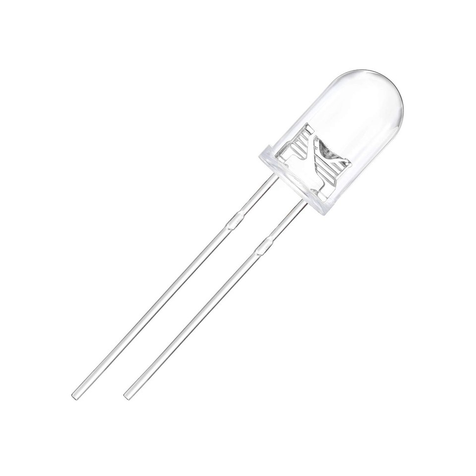 100 pcs 5mm Warm White LED Diode Lights Clear Round Transparent DC 3V ...