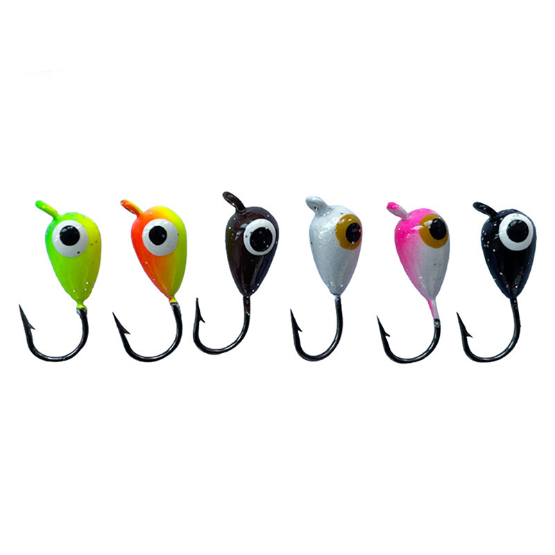 6pcs Winter Ice Fishing Jigs 1.3g-1.8g Jig Bait Hard Lure Balancer ...
