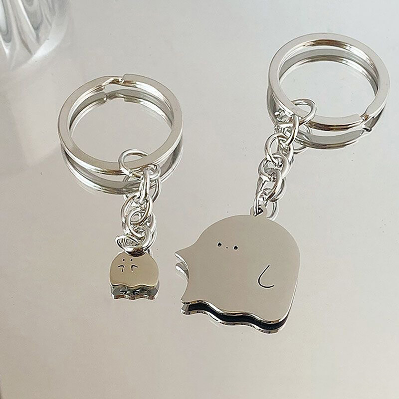 Ghost Key Chains Metal Bag Car Keychain Funny Dumpling Pendants Couple ...