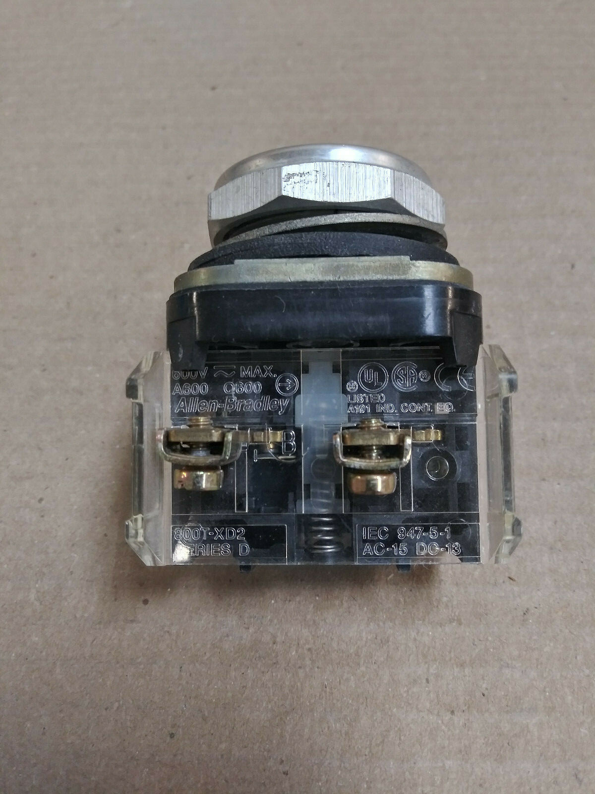 Allen-Bradley 800T-XD2 800TXD2 Series D Contact block w/ Red Pushbutton ...